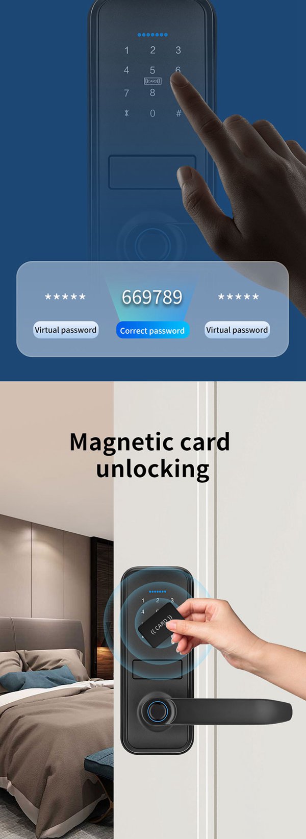 China 710-Keyless Fingerprint Smart Deadbolt Lock with Handle/ Keypad ...