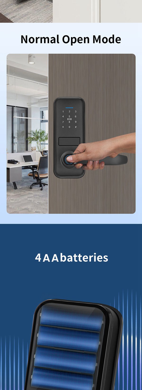 China 710-Keyless Fingerprint Smart Deadbolt Lock with Handle/ Keypad ...