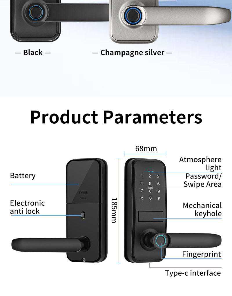 China 710-Smart Fingerprint Handle Lock/ Tuya TTLock Manufacturer and ...