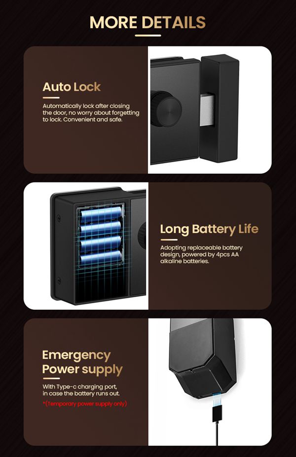 China 903-Waterproof Outdoor Gate Smart Rim Lock/ No wiring/ Aluminum ...